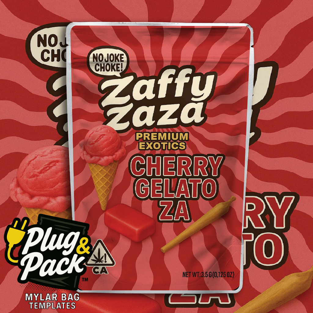 Zaffy Zaza Cherry Gelato(Digital Bag Template) – JRob Design